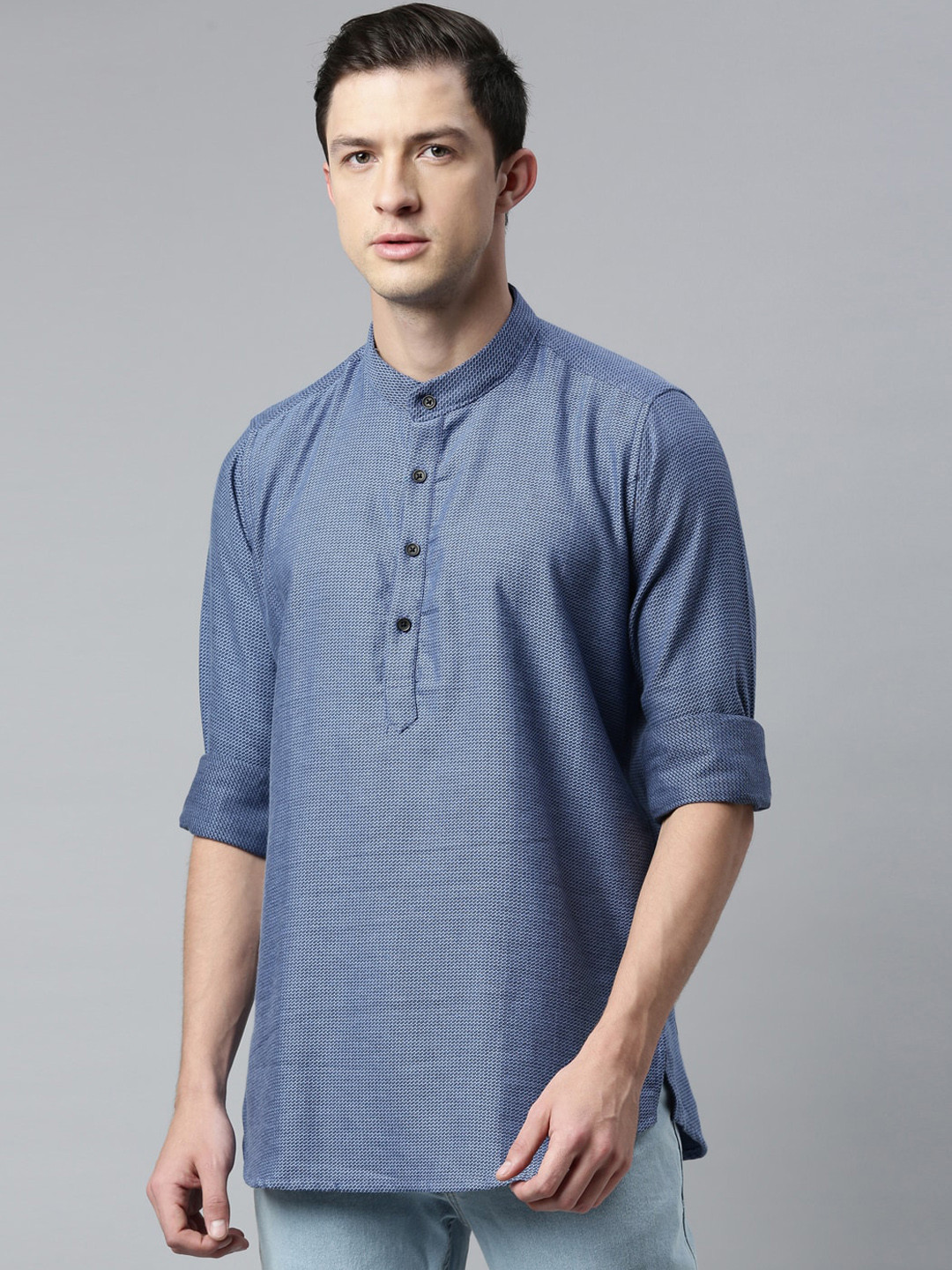 Buy Cross Court Men Blue Kurta - Kurtas for Men 15468726 | Myntra