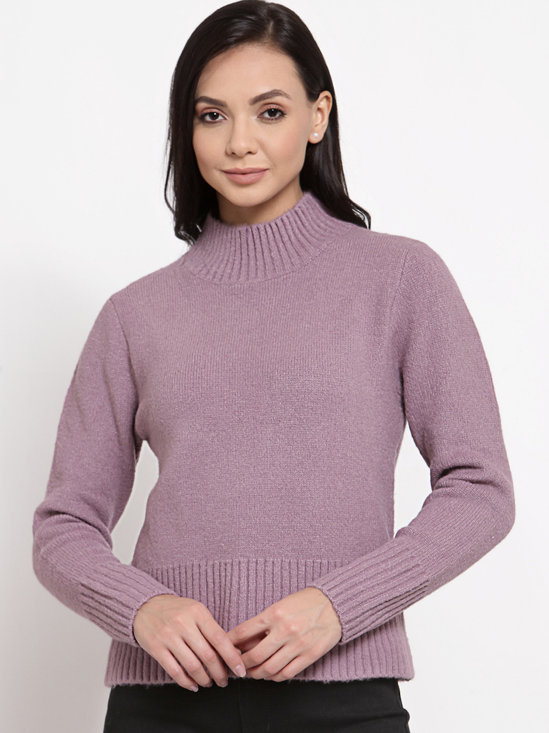 Buy Mode By Red Tape Women Mauve Pullover Sweater - Sweaters for Women ...