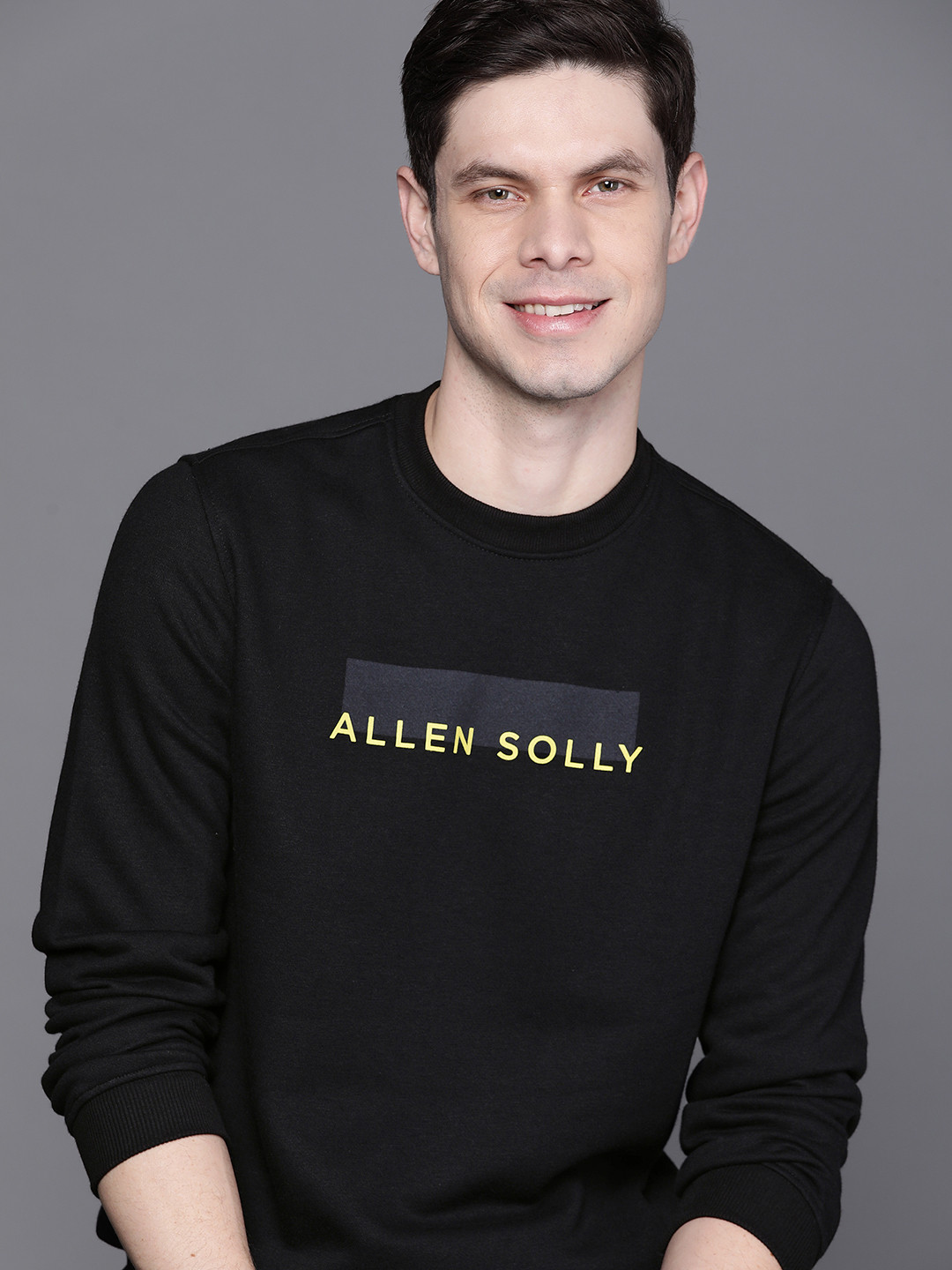 Buy Allen Solly Sport Men Black Brand Logo Print Sweatshirt ...