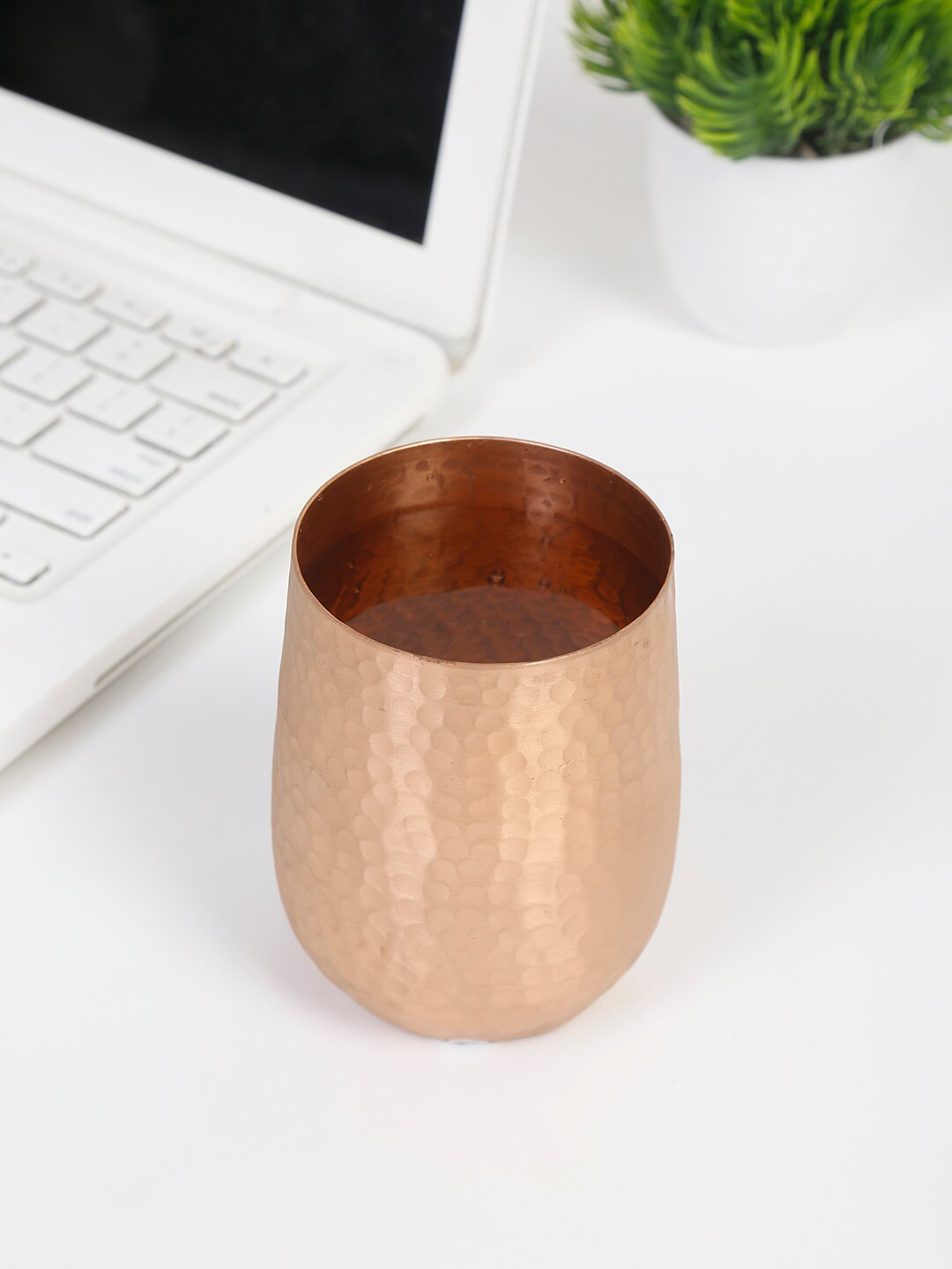 Buy Fabindia Copper Toned Textured Copper Tamra Hammered Water Mug ...