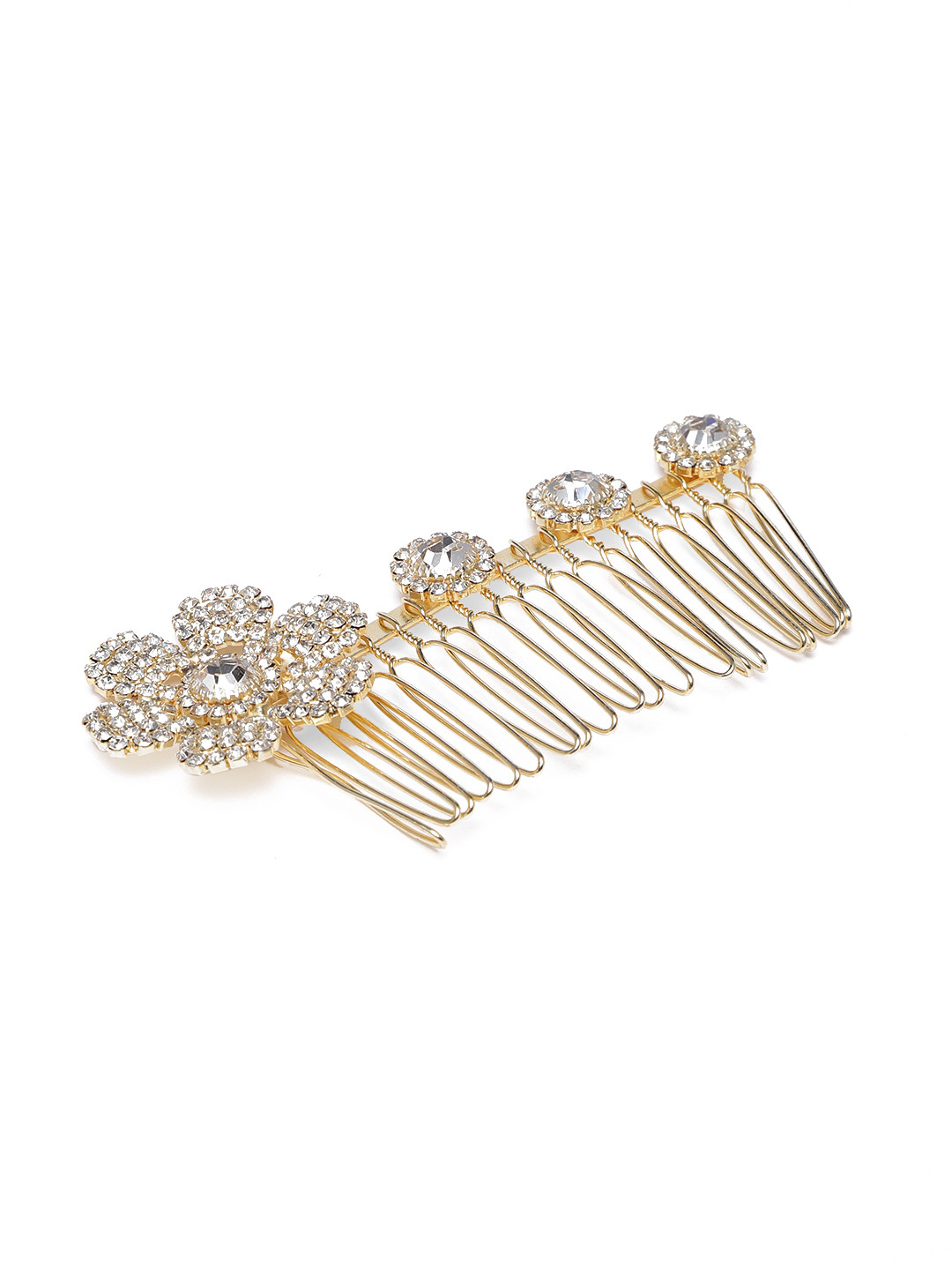 Buy AccessHer Women Gold Toned Embellished Comb Pin - Hair Accessory ...