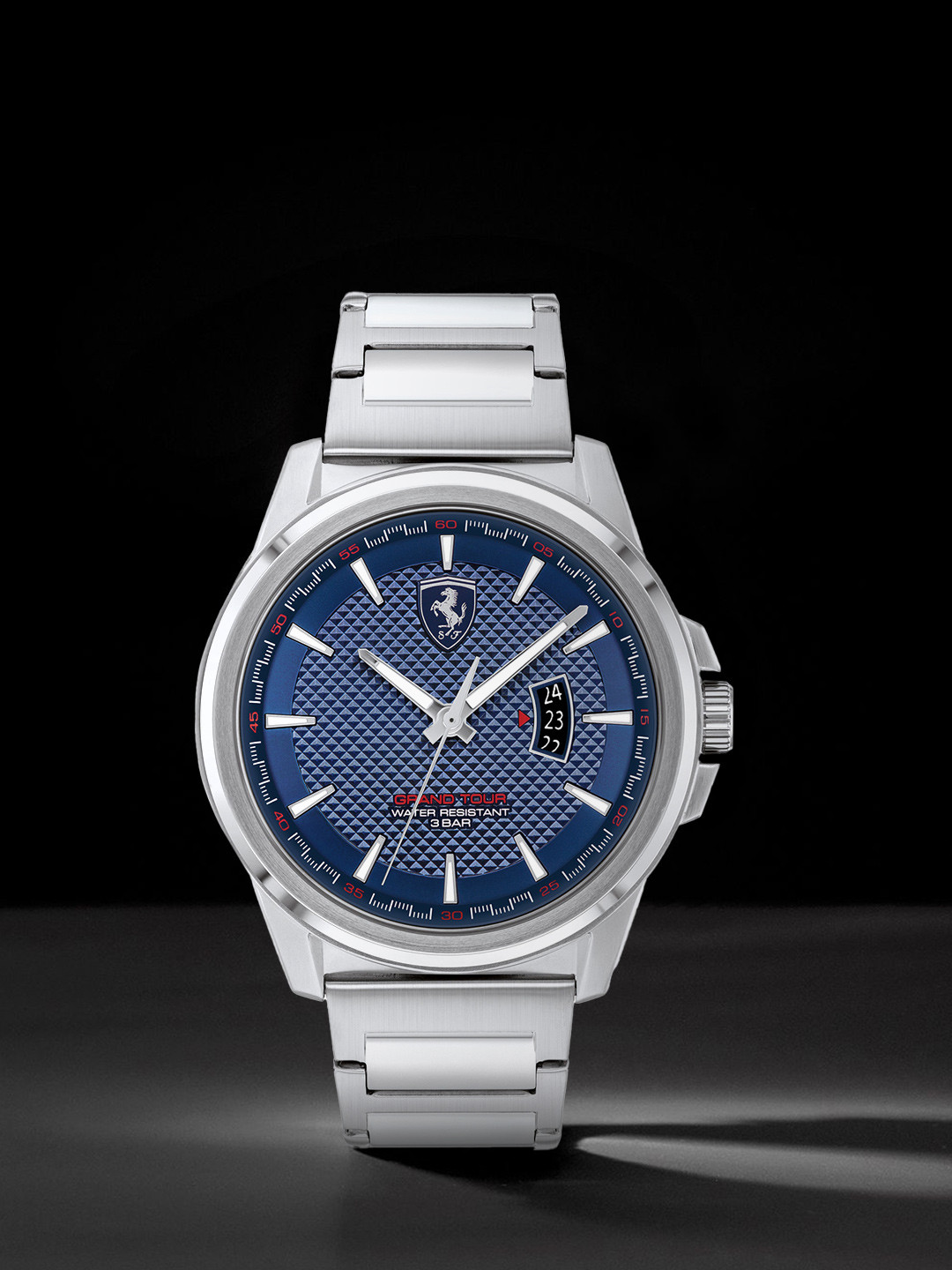 Buy SCUDERIA FERRARI Men Blue Brass Dial & Silver Toned Analogue Watch ...