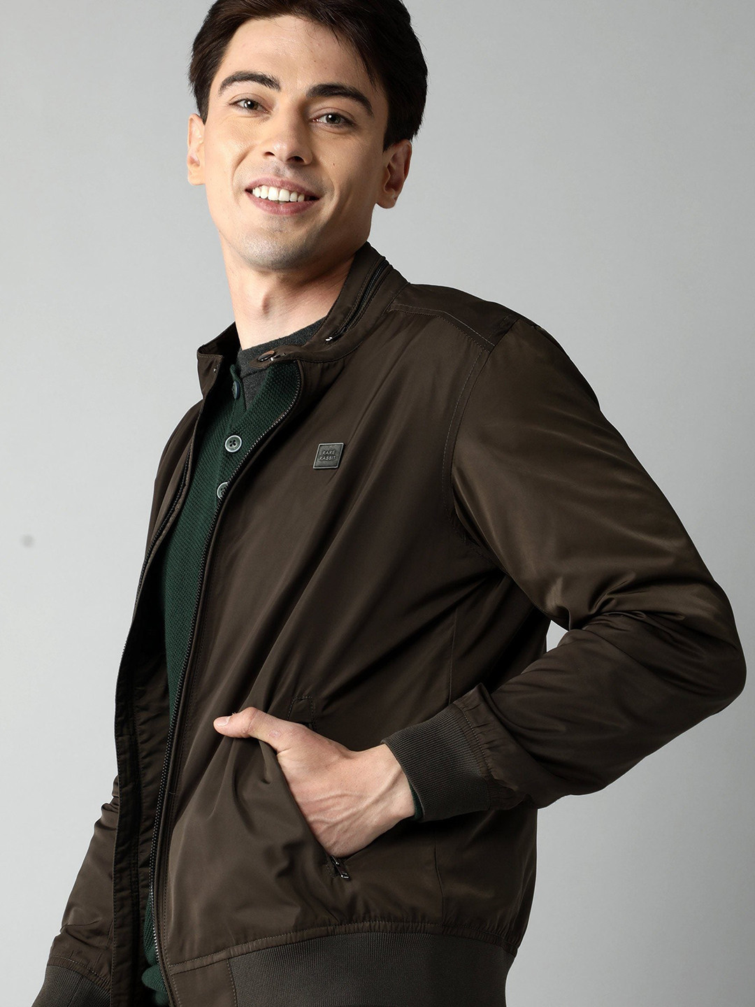 Buy RARE RABBIT Men Olive Green Lightweight Tailored Jacket - Jackets ...