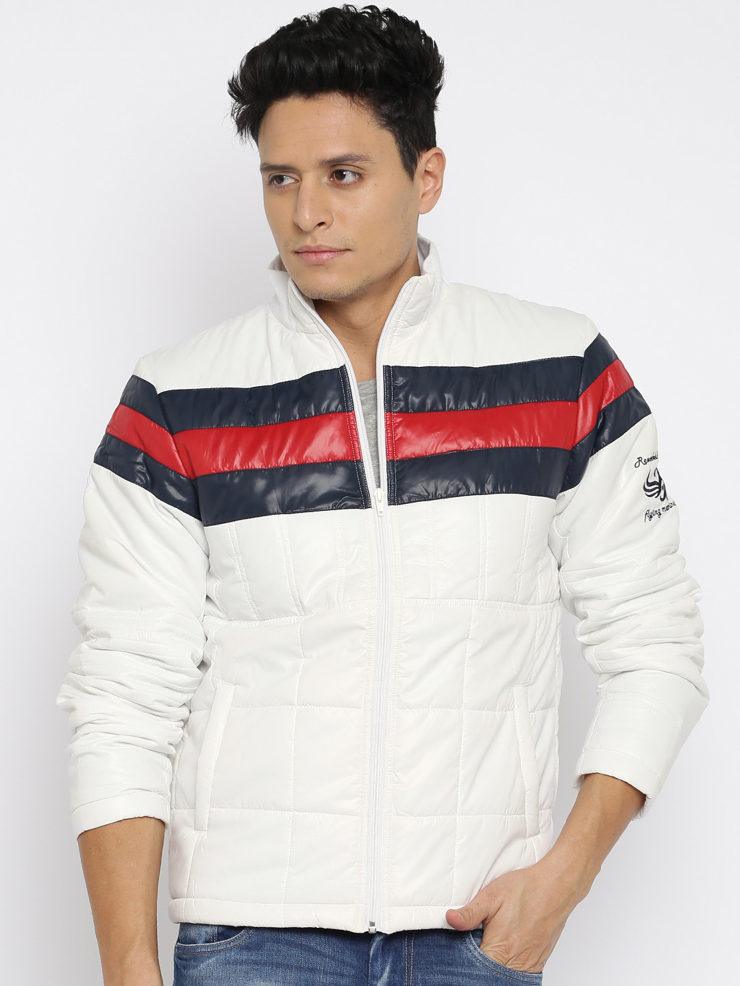 Buy Flying Machine White Puffer Jacket - Jackets for Men 1549831 | Myntra