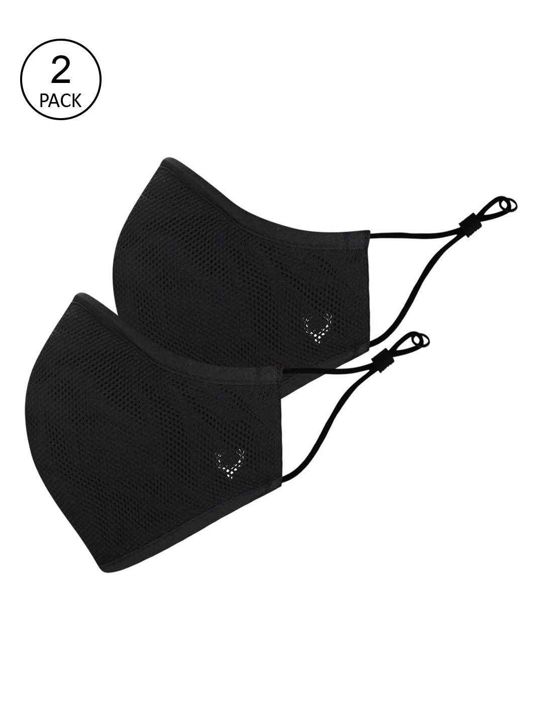 Buy Allen Solly Women Pack Of 2 Black Solid 3 Ply Reusable Protective ...