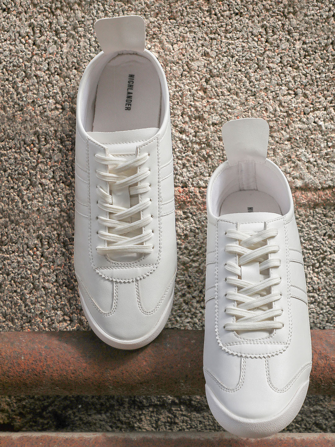 Buy HIGHLANDER Men White Colourblocked PU Sneakers - Casual Shoes for ...