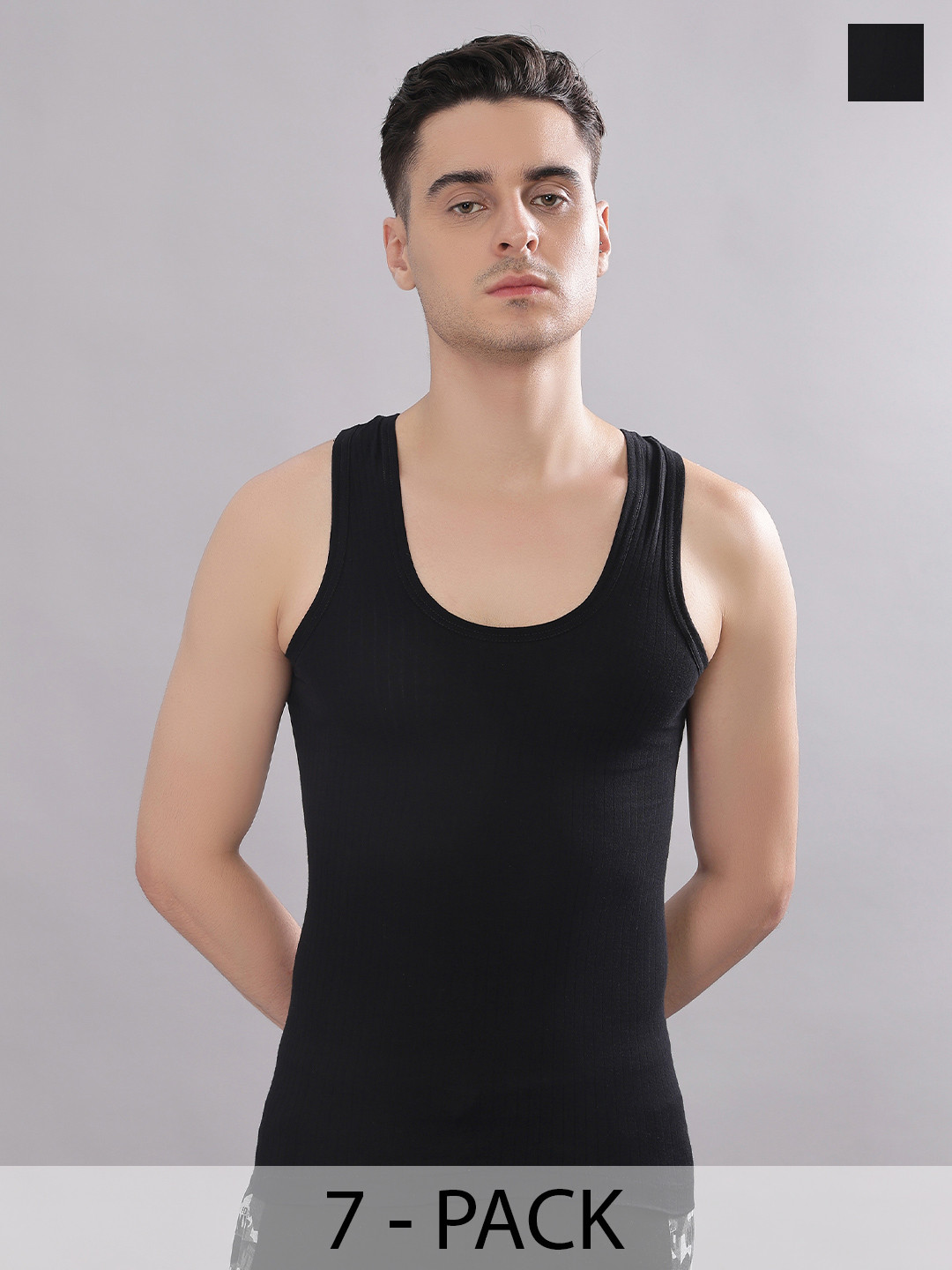 Buy Dollar Bigboss Men Solid Pack Of 7 Cotton Vest - Innerwear Vests ...