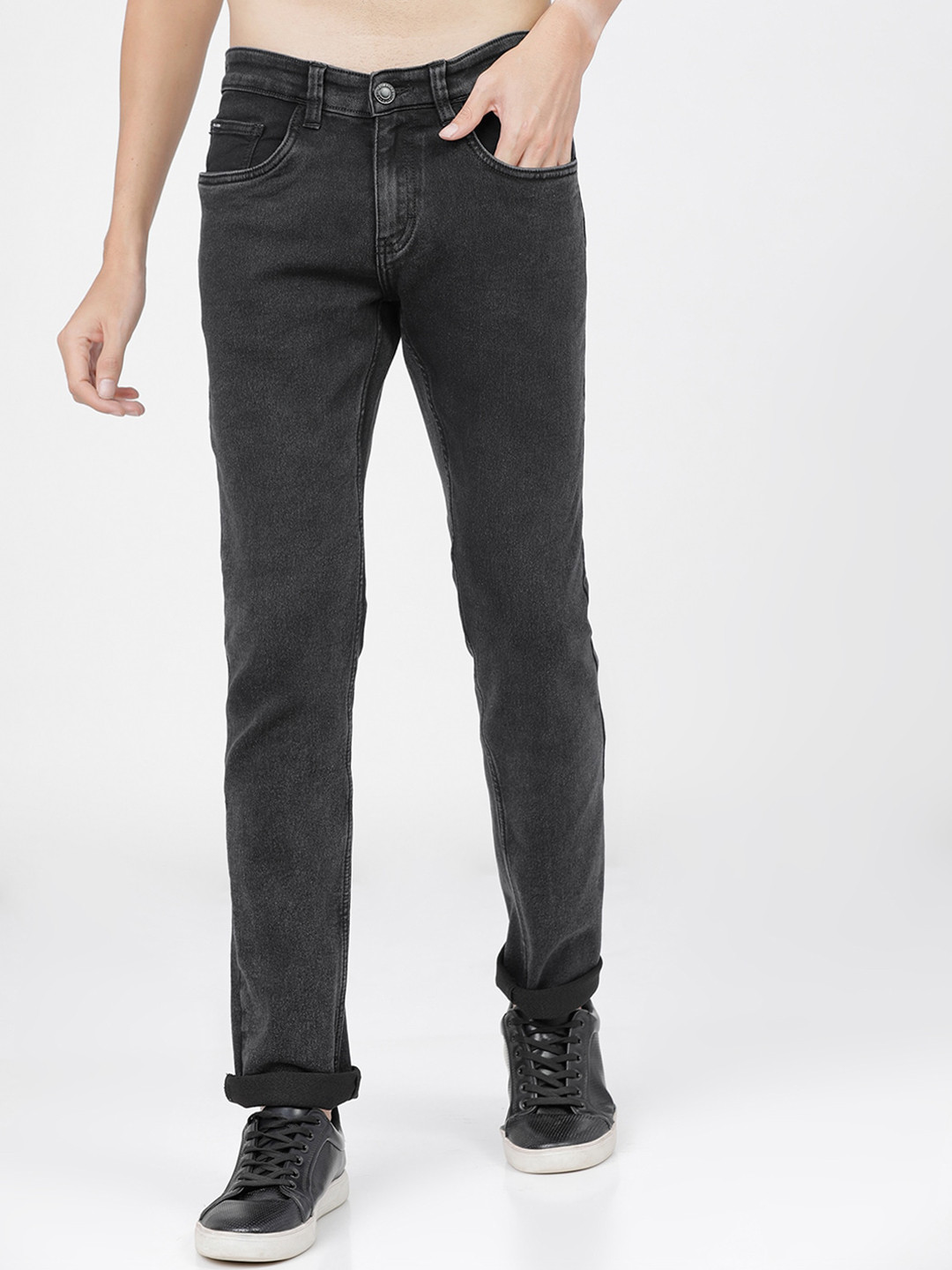 Buy HIGHLANDER Men Black Tapered Fit Stretchable Jeans - Jeans for Men ...