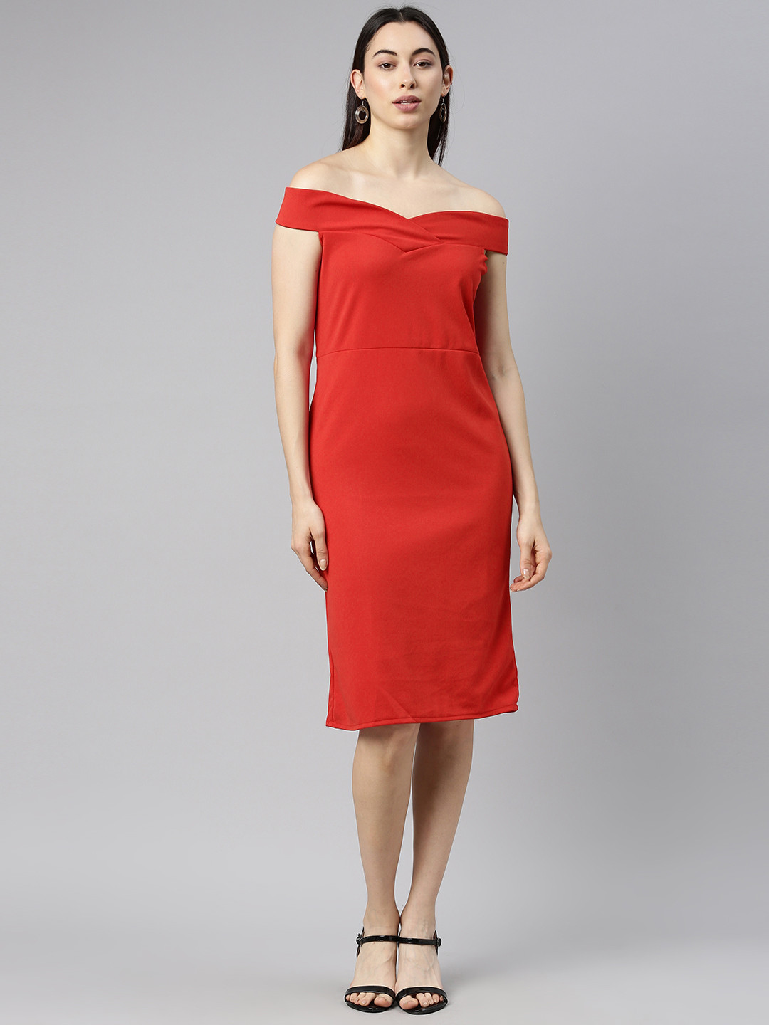 Buy Selvia Red Off Shoulder Bodycon Dress - Dresses for Women 15518314 ...