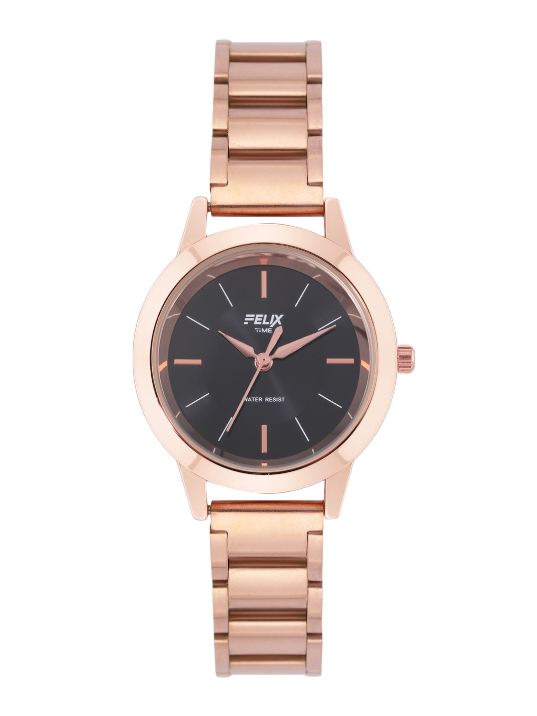 Buy FELIX Women Black Stainless Steel Bracelet Style Analogue Watch ...