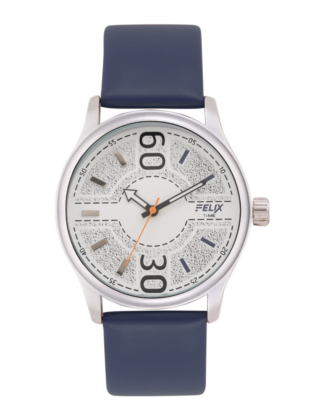 Buy FELIX Men White & Navy Blue Leather Analogue Watch F90520GBLW ...
