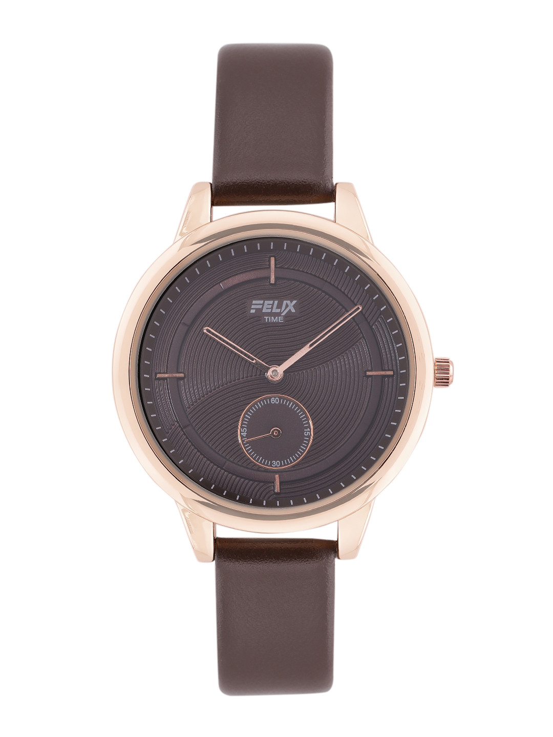 Buy FELIX Women Brown Textured Leather Analogue Watch F90160LCO ...