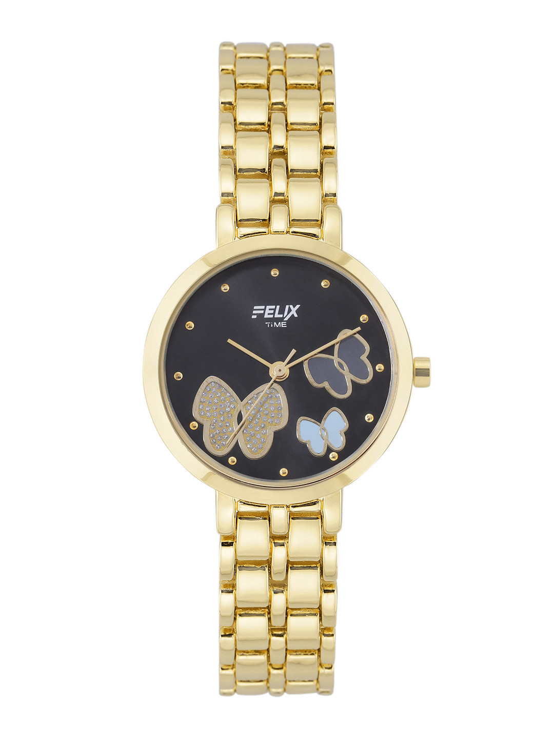 Buy FELIX Women Gold Toned Stainless Steel Bracelet Style Analogue ...