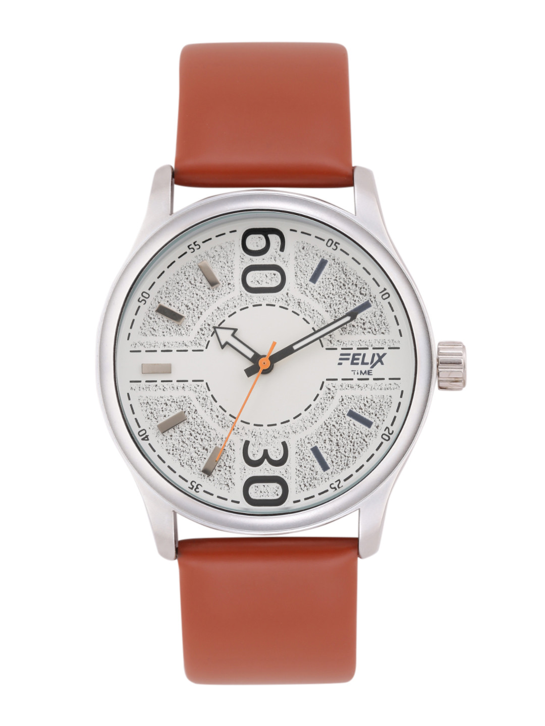 Buy FELIX Men White & Brown Leather Analogue Watch F90520GBRW - Watches ...