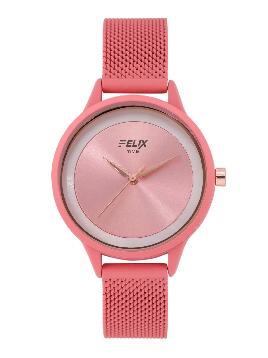 Buy FELIX Women Pink Stainless Steel Cuff Straps Analogue Watch ...