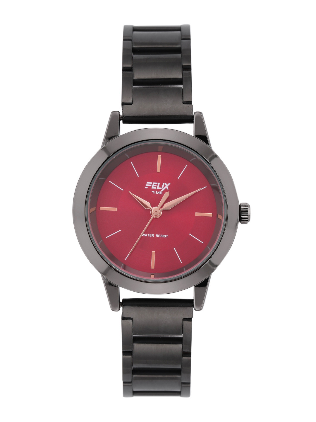 Buy FELIX Women Red Stainless Steel Straps Bracelet Style Analogue ...