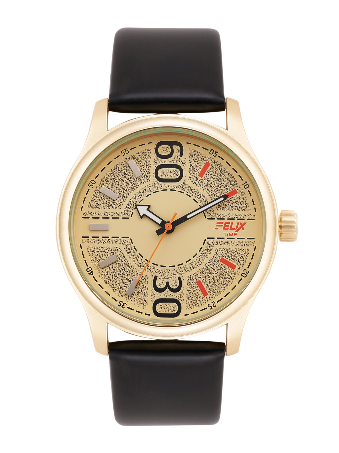 Buy FELIX Men Gold Toned Printed Analogue Watch F90520GGL - Watches for ...