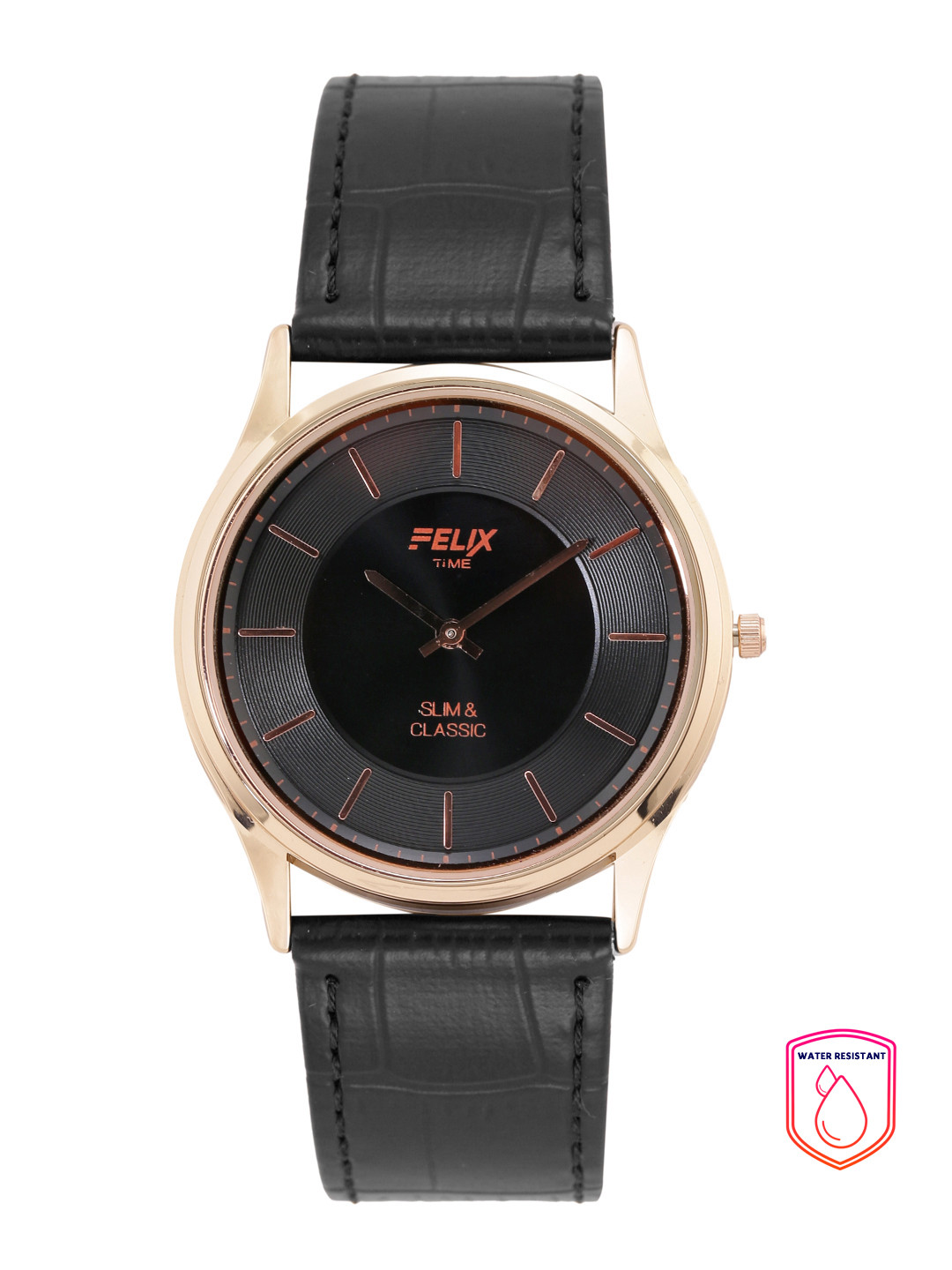 Buy FELIX Men Black Leather Straps Analogue Watch F90519GCOB - Watches ...
