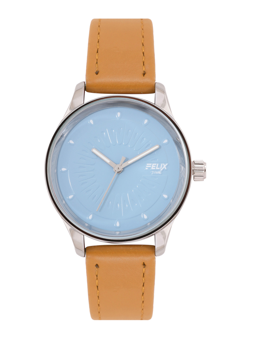 Buy FELIX Women Blue Dial & Brown Leather Straps Analogue Watch ...