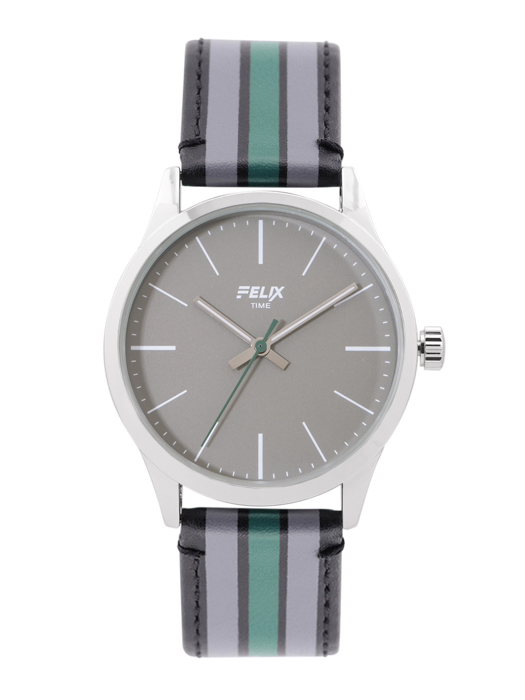Buy FELIX Men Grey Leather Straps Analogue Watch F902GDGG - Watches for ...