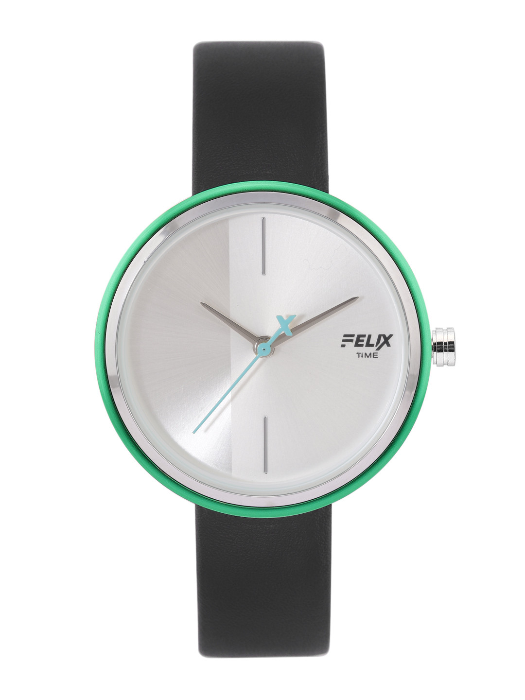 Buy FELIX Women Multicoloured Solid Dial & Black Leather Straps ...