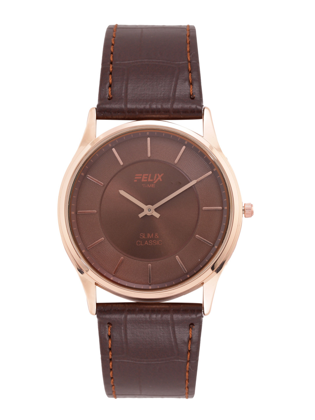 Buy FELIX Men Brown Leather Straps Analogue Watch F90519GBR - Watches ...