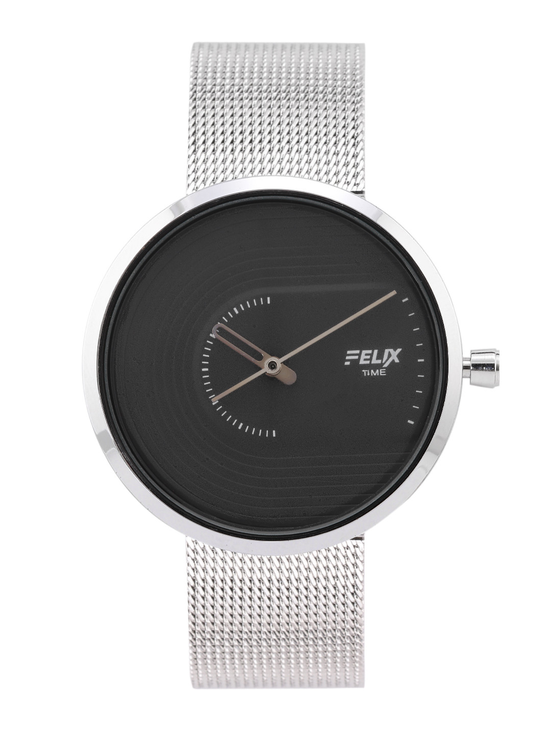Buy FELIX Men Black Dial & Silver Toned Bracelet Style Straps Analogue ...