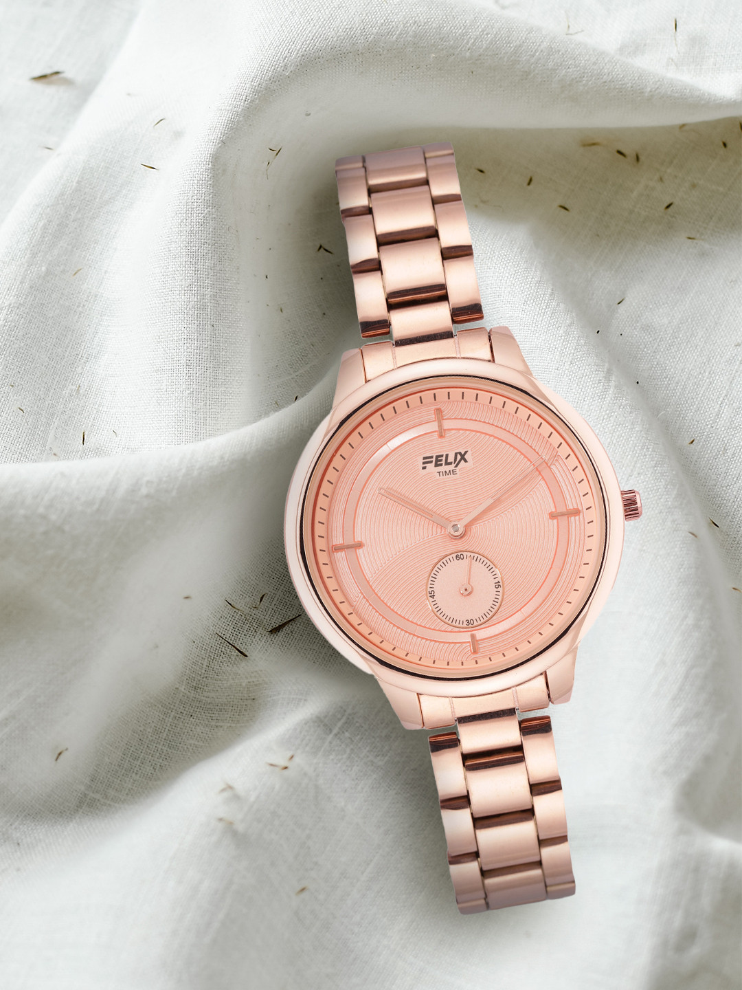 Buy FELIX Women Copper Toned Stainless Steel Bracelet Style Analogue ...