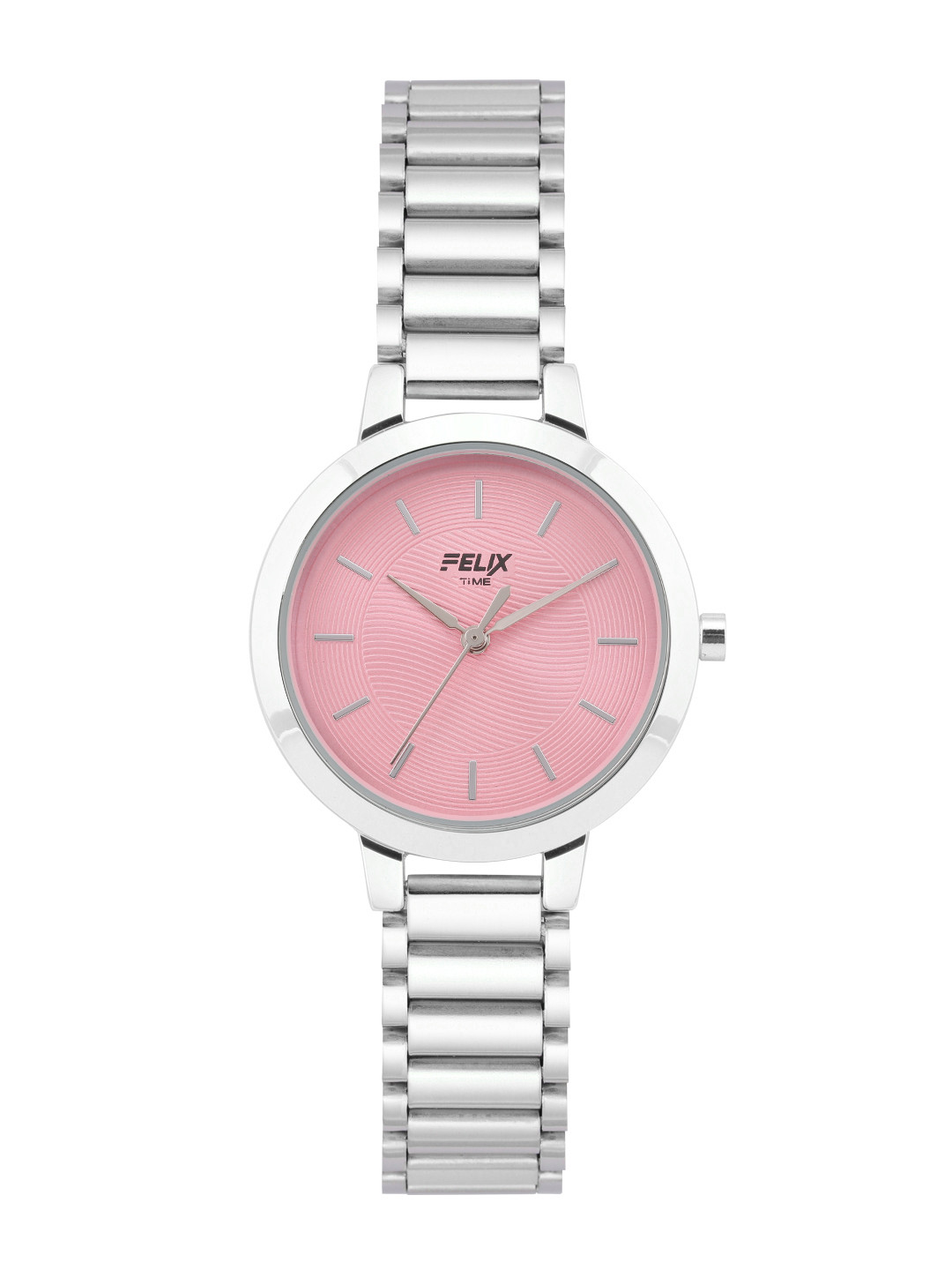 Buy FELIX Women Pink & Steel Toned Stainless Steel Bracelet Style ...