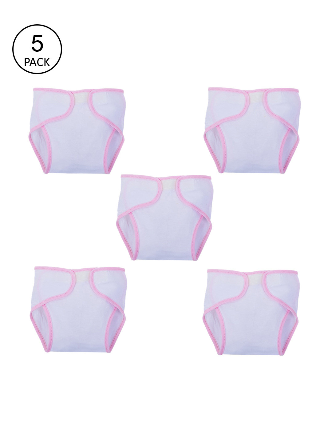 Buy POKORY Infants Kids Pack Of 5 Assorted Pure Cotton Nappy Cloth ...