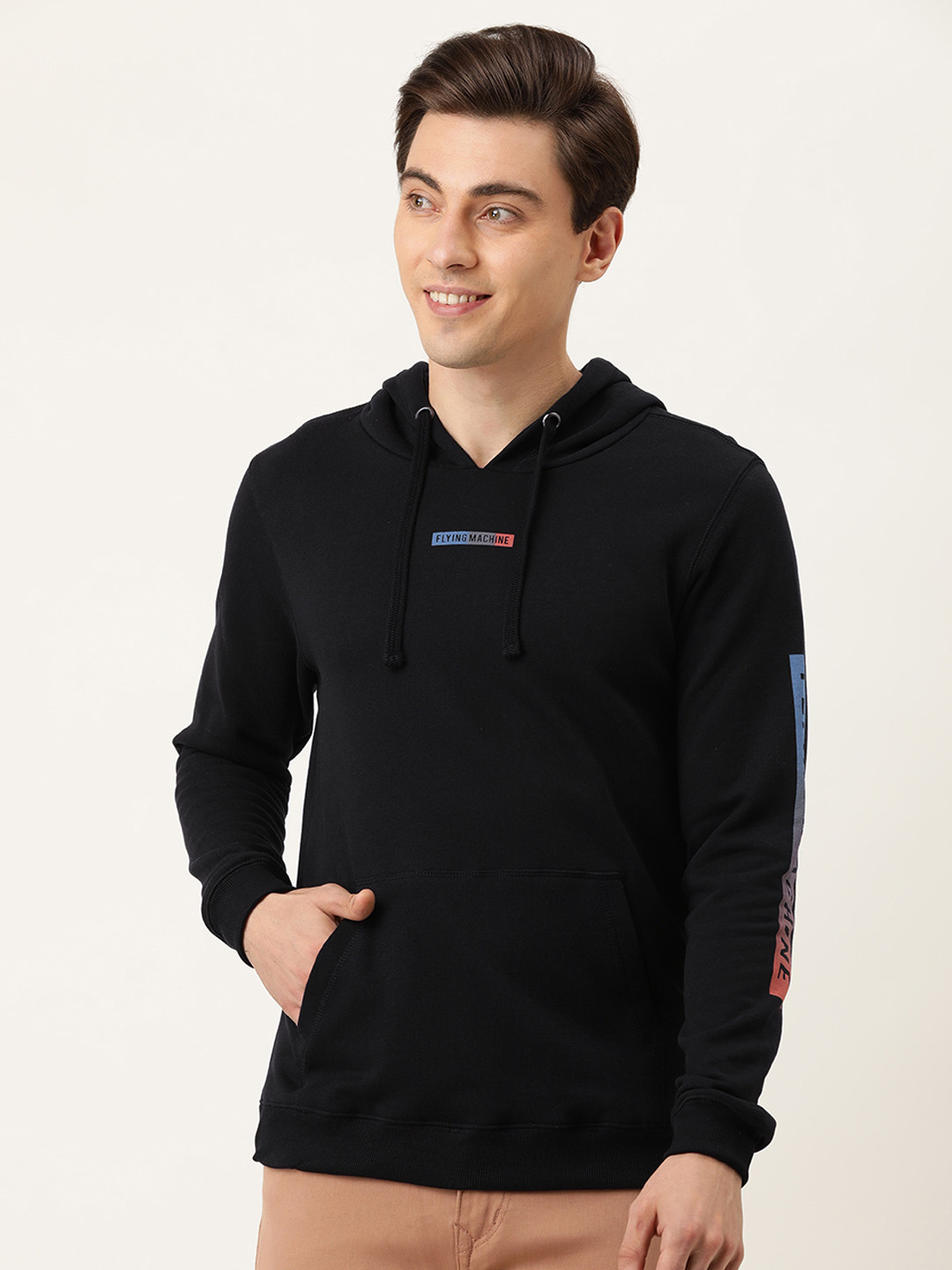 Buy Flying Machine Men Black Hooded Sweatshirt - Sweatshirts for Men ...