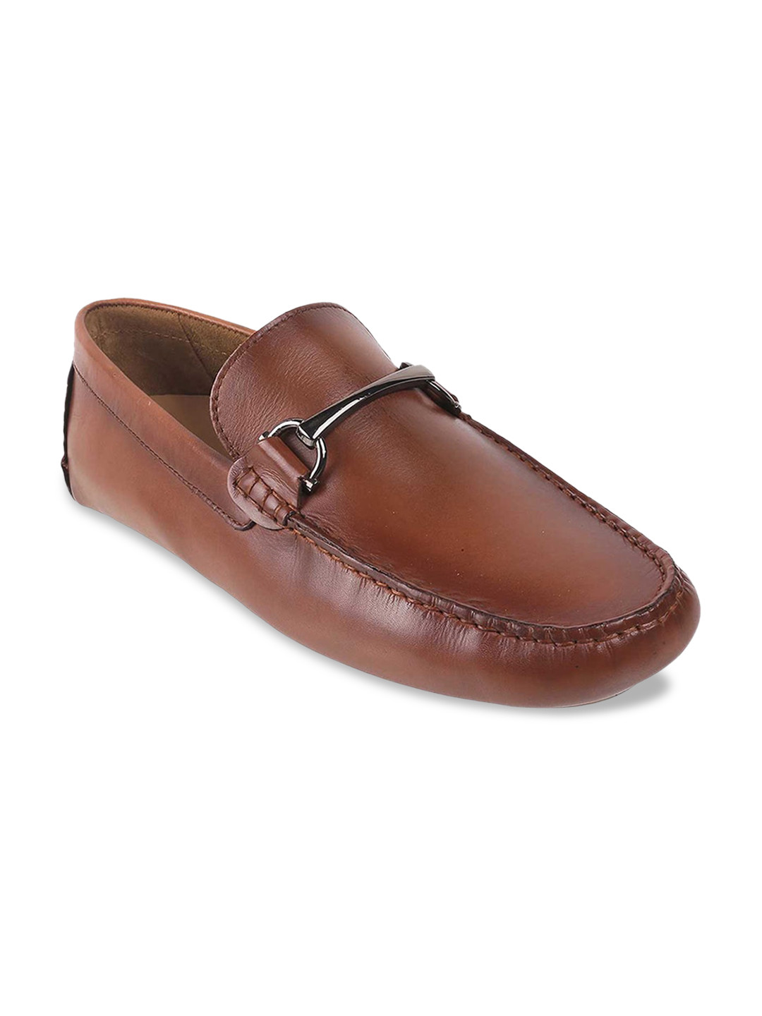 Buy J FONTINI Men Tan Brown Leather Driving Shoes - Casual Shoes for ...