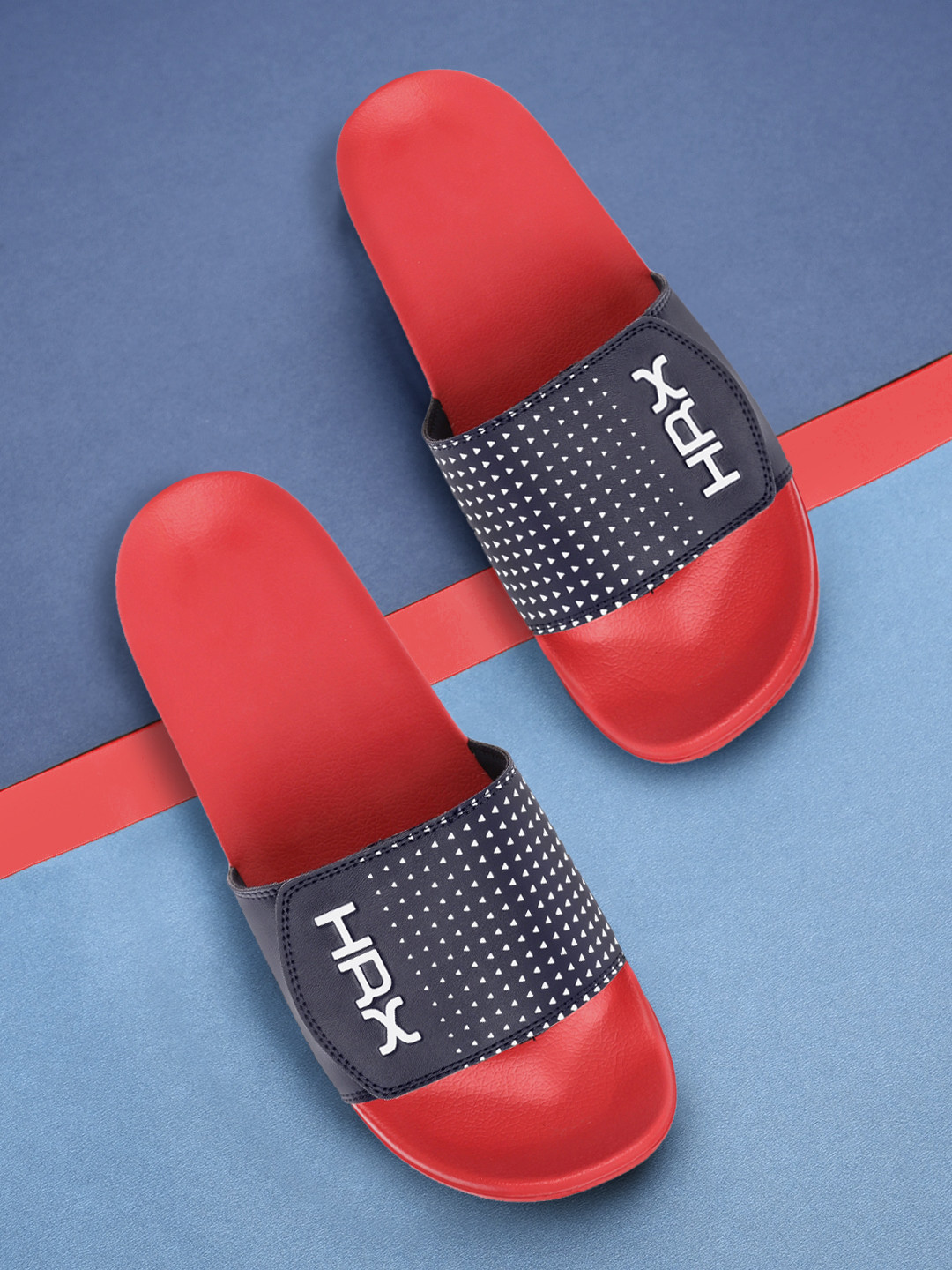 Buy HRX By Hrithik Roshan Men Navy & White Brand Logo & Ditsy Print ...