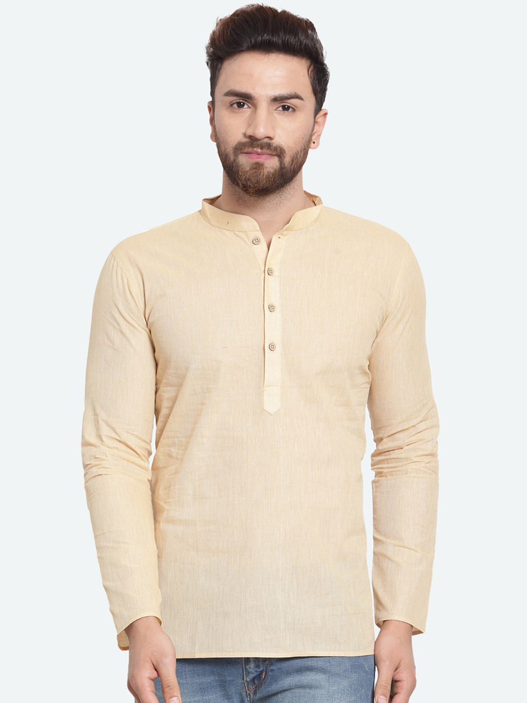 Buy RG DESIGNERS Men Beige Handloom Kurta - Kurtas for Men 15547478 ...