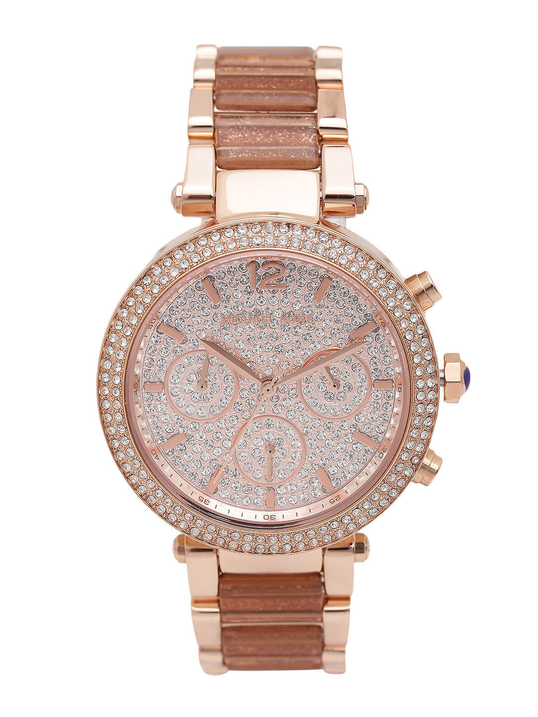 Buy Michael Kors Women Rose Gold Toned Embellished Dial Watch MK6285I ...
