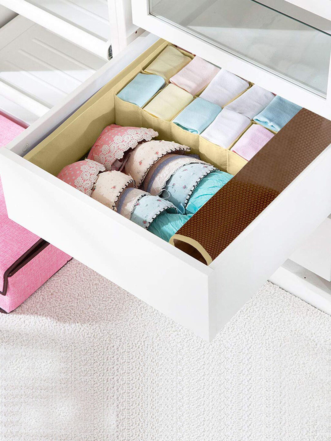 Buy Kuber Industries Brown & Cream Coloured Solid Multipurpose ...