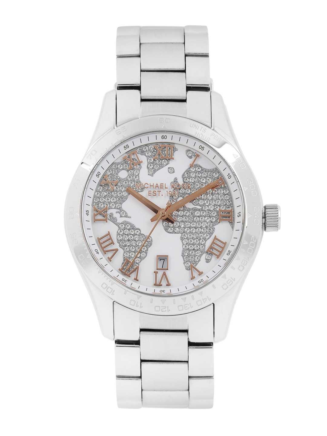 Buy Michael Kors Women White Stone Studded Analouge Watch MK5958 ...