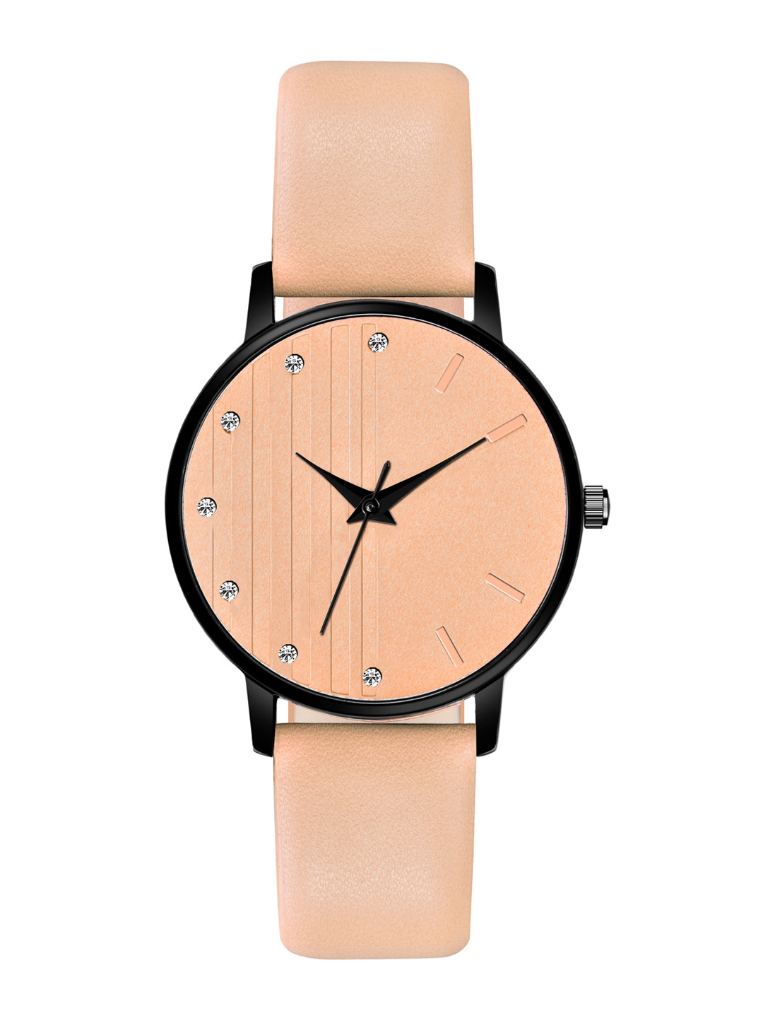 Buy PERCLUTION ENTERPRISE Women Peach Coloured Dial & Leather Straps ...
