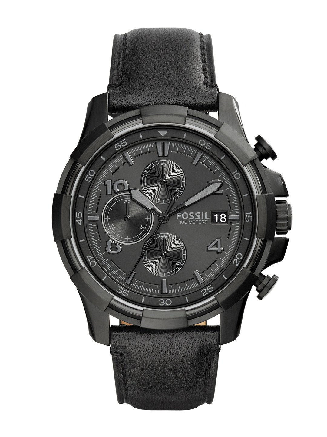 Buy Fossil Men Black Dial Chronograph Watch FS5092 - Watches for Men ...