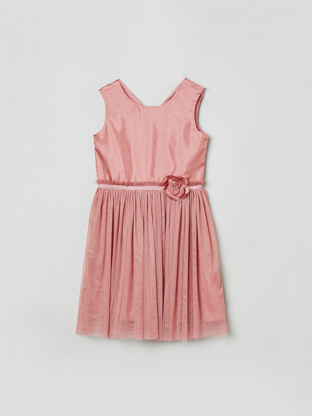 Buy Max Girls Peach Coloured Embellished Fit & Flare Dress - Dresses ...