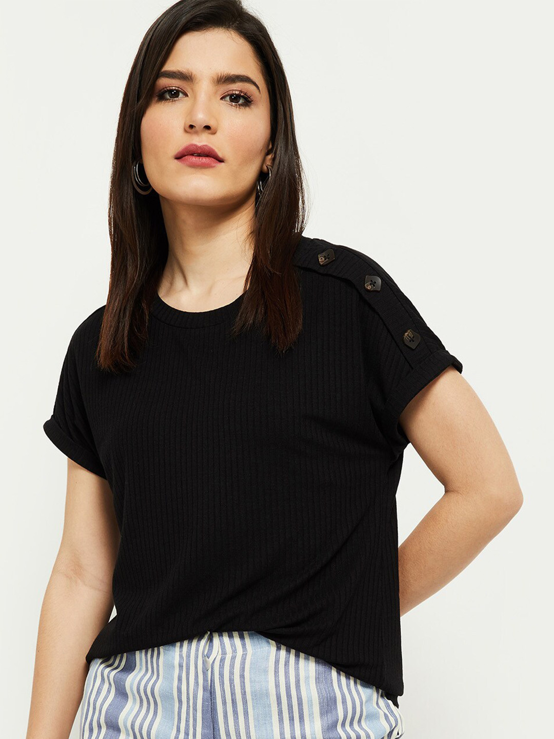Buy Max Black Regular Top - Tops for Women 15562874 | Myntra