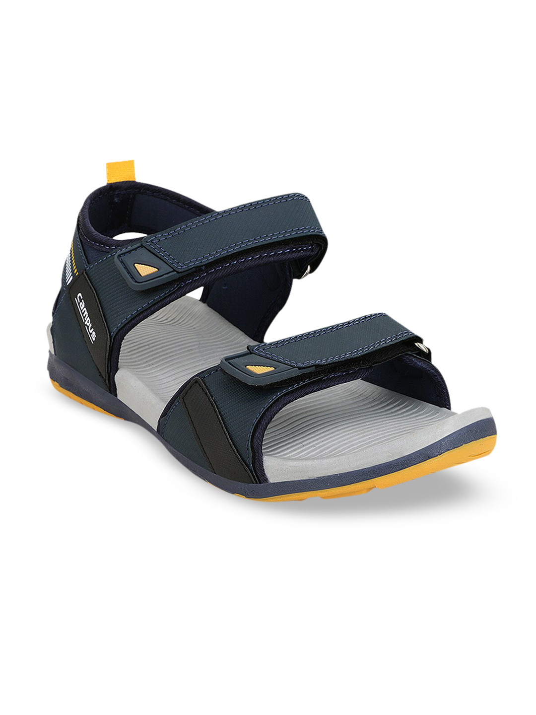 Buy Campus Men Navy Blue & Grey Textured Sports Sandals - Sports ...