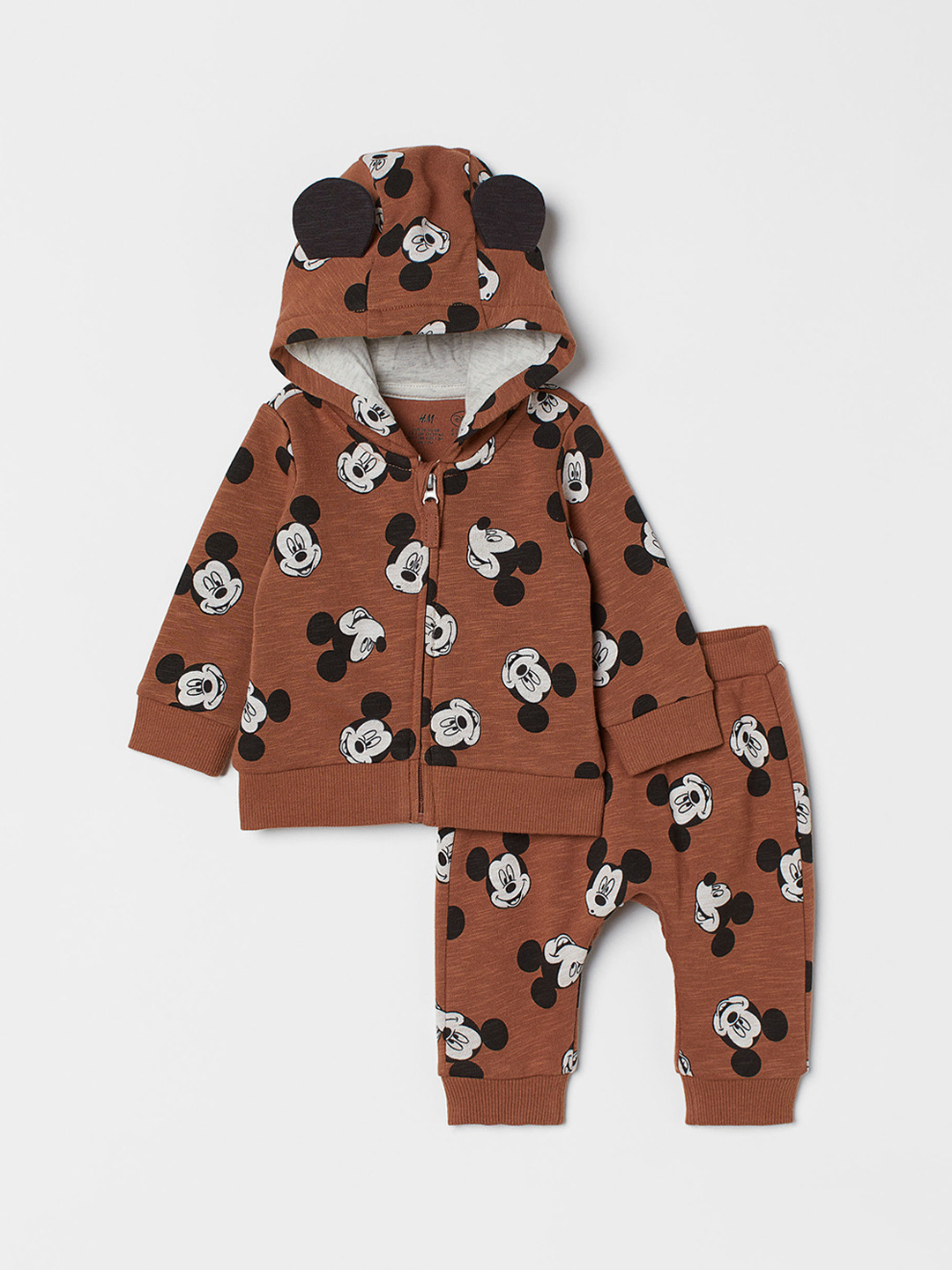 Buy H&M Girls Brown 2 Piece Mickey Mouse Printed Set - Clothing Set for ...