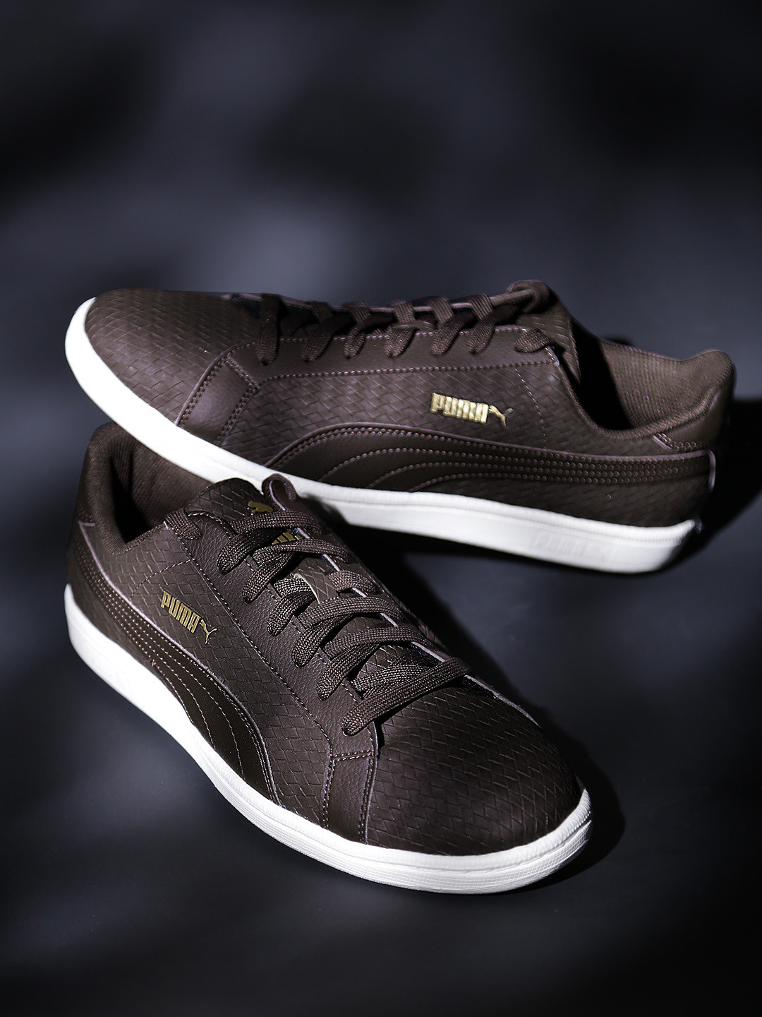 Buy Puma Unisex Brown Smash Textured Sneakers - Casual Shoes for Unisex ...