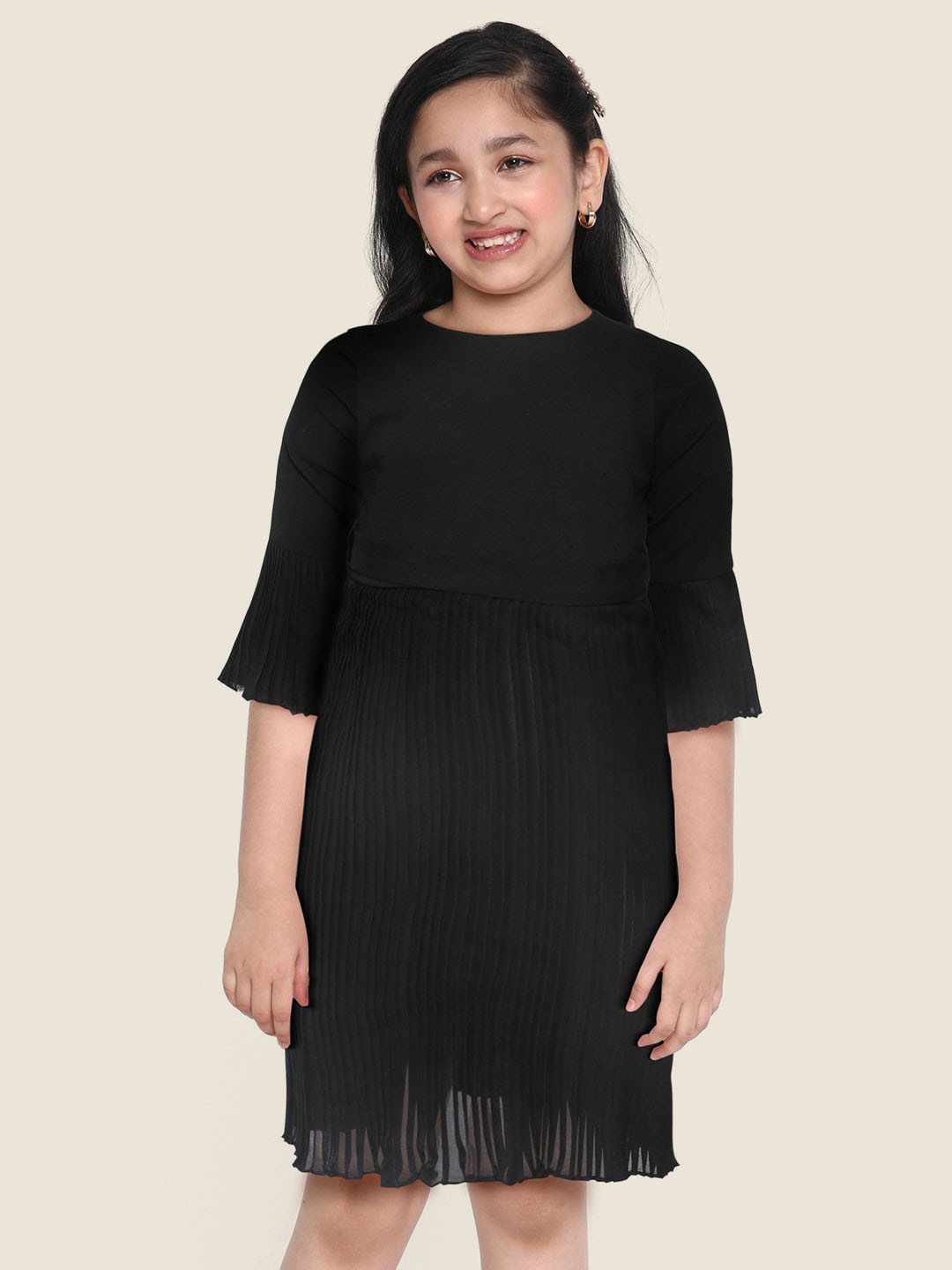 Buy Bella Moda Black Georgette Dress - Dresses for Girls 15583966 | Myntra