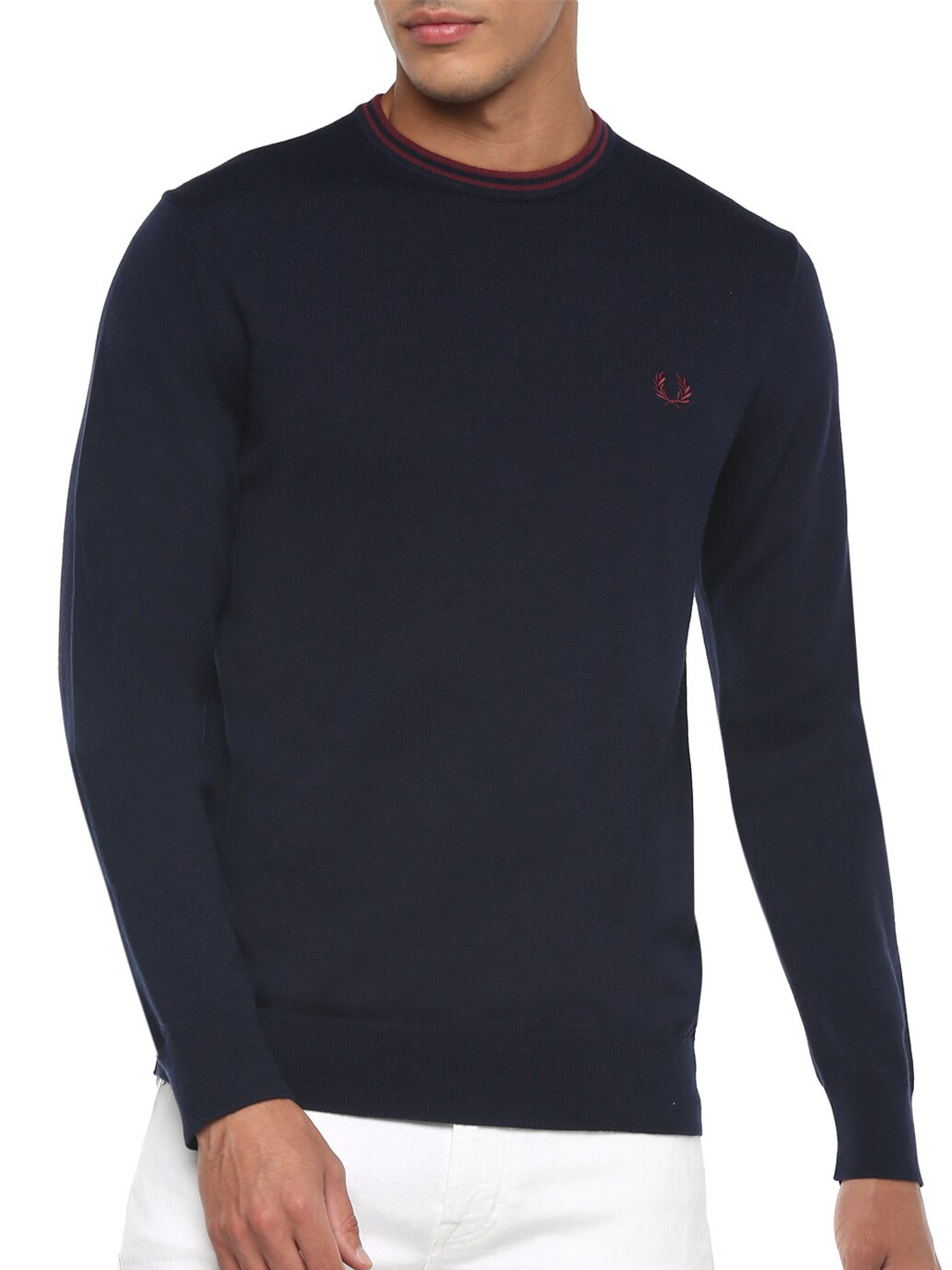 Buy Fred Perry Men Navy Blue Pullover Sweater - Sweaters for Men ...