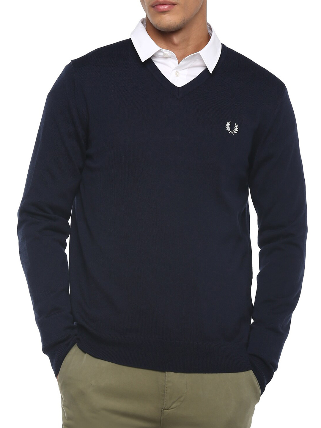Buy Fred Perry Men Navy Blue Pullover Sweater - Sweaters for Men ...
