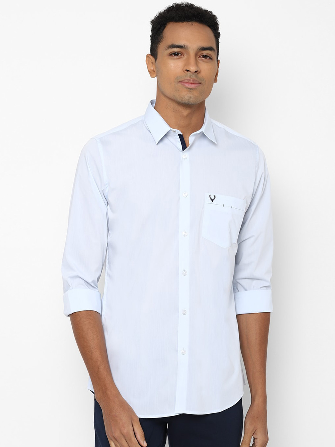 Buy Allen Solly Men Blue Slim Fit Opaque Casual Shirt - Shirts for Men ...