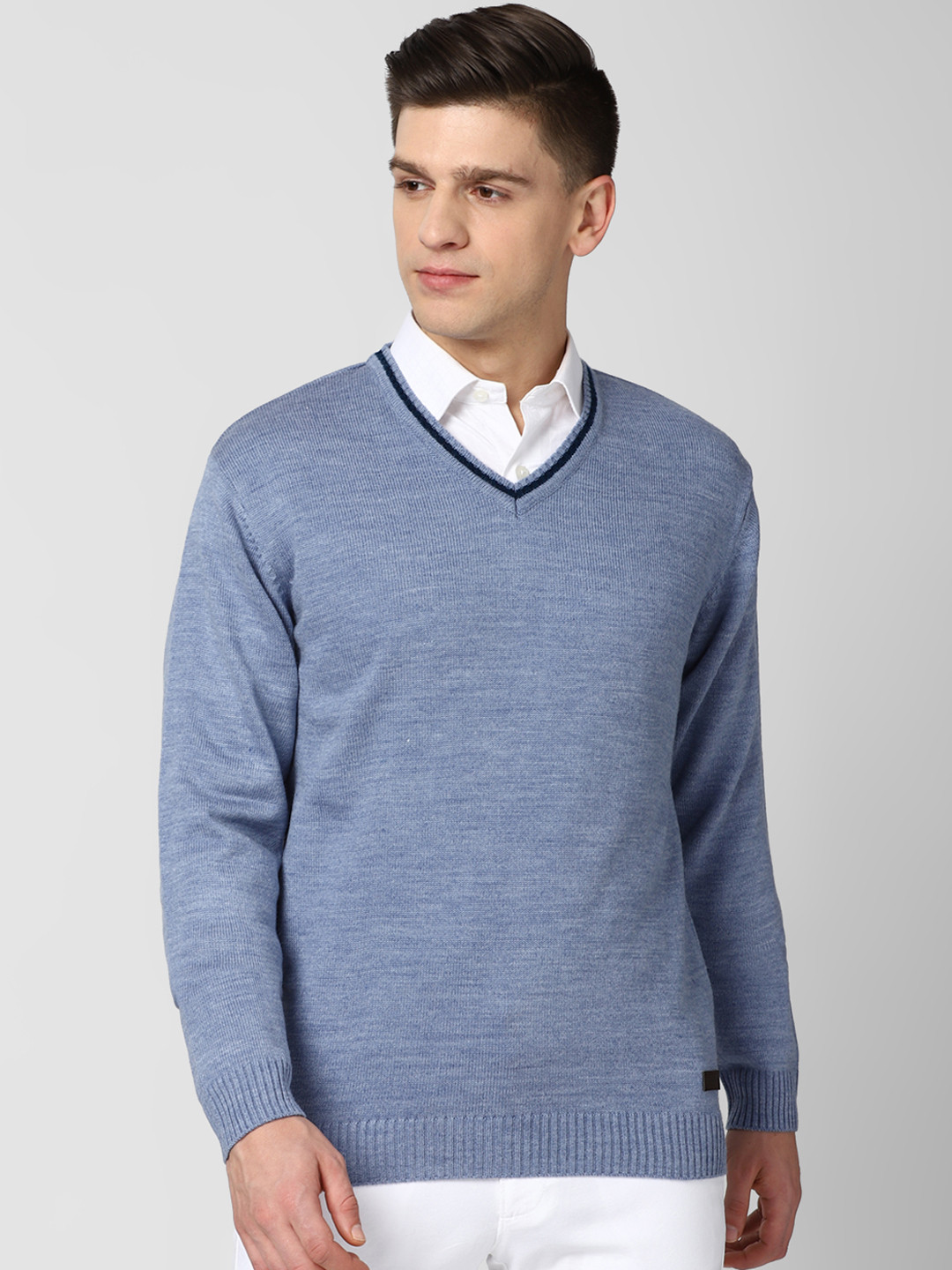Buy Peter England Casuals Men Blue Pullover Sweater - Sweaters for Men ...