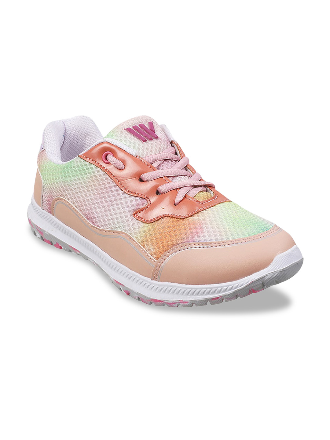 Buy WALKWAY By Metro Women Peach Woven Design Sneakers - Casual Shoes ...